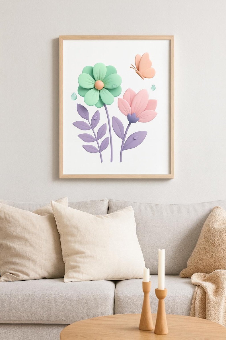 Botanical Butterfly 3D Wall Art – Printable Floral Designs (digital ...