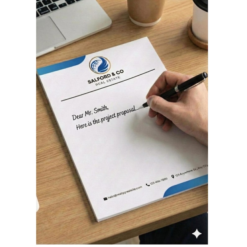 Realtor Letterhead Canva Template, Modern Real Estate Stationery ...