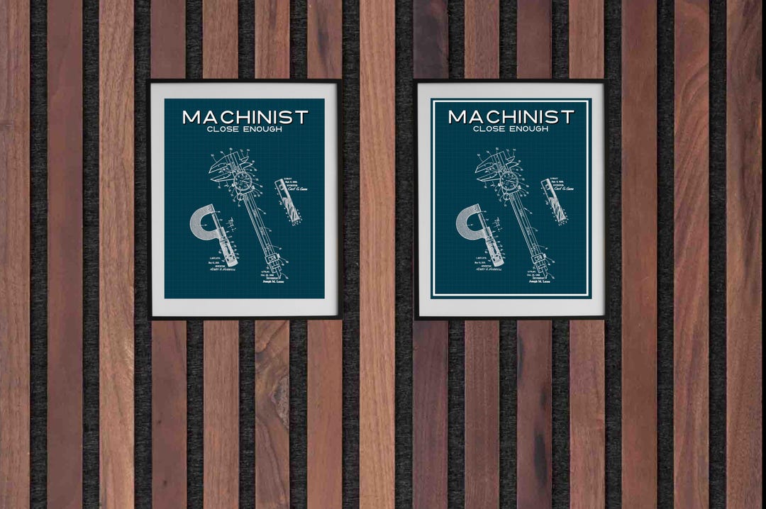 Machinist Tools Patent Print | Hand-restored Blueprint Collage ...
