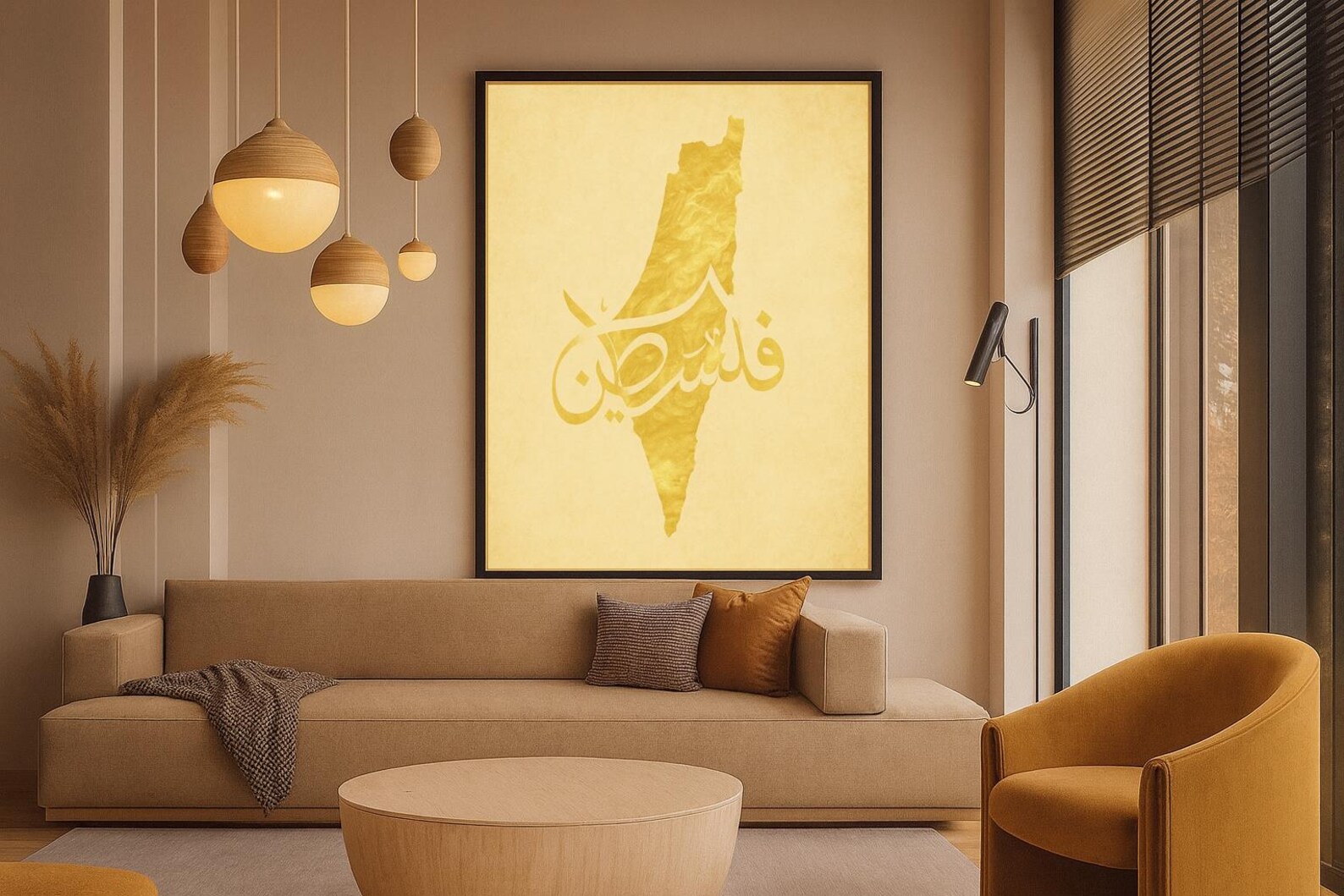 Golden Palestine Map Art | Arabic Calligraphy, Islamic Decor (digital ...