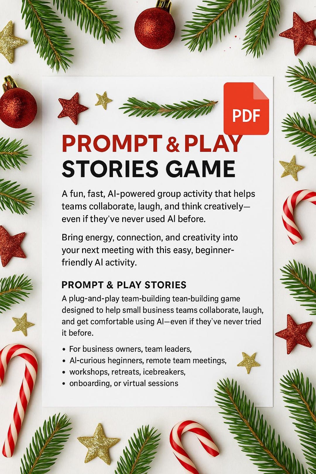 Prompt & Play Stories: AI Team-building Game for Businesses - Etsy
