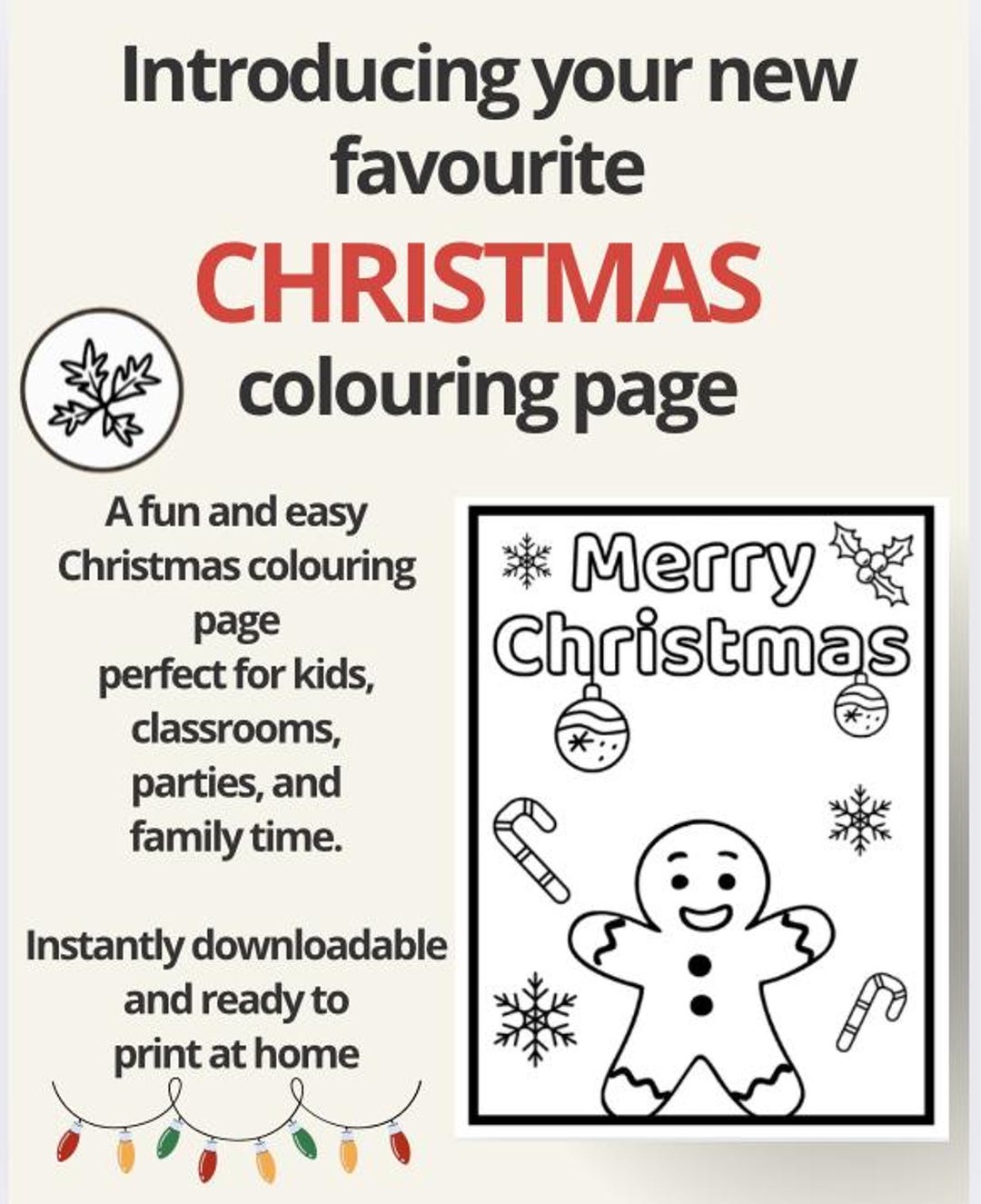 Kids Holiday Printable | Gingerbread Christmas Coloring Page ...
