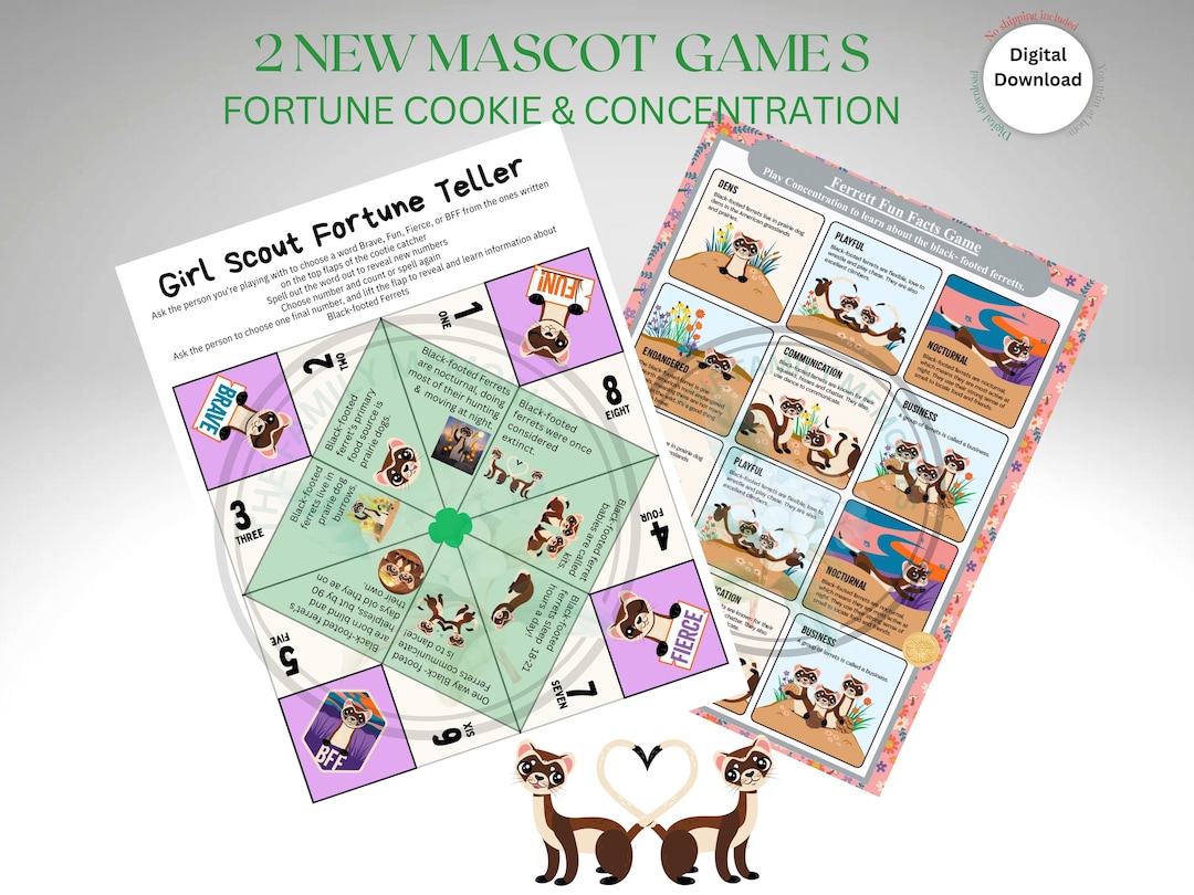 Girl Scout Cookie Booth Game, Ferret Mascot Concentration, Troop ...