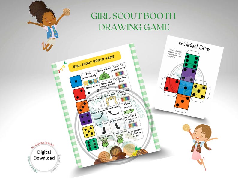Girl Scout Cookie Booth Game – Roll & Draw Activity (digital Download ...