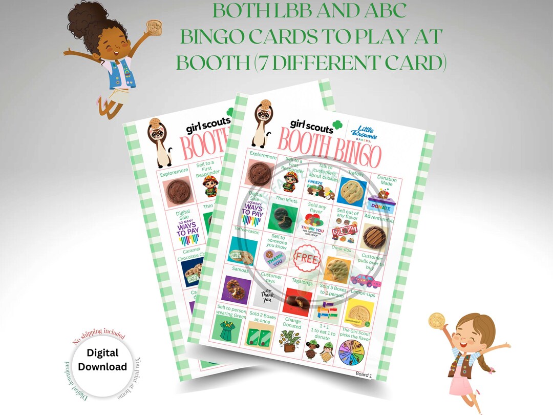 Girl Scout Cookie Booth Bingo Game - ABC & LBB - Printable PDF - Etsy ...