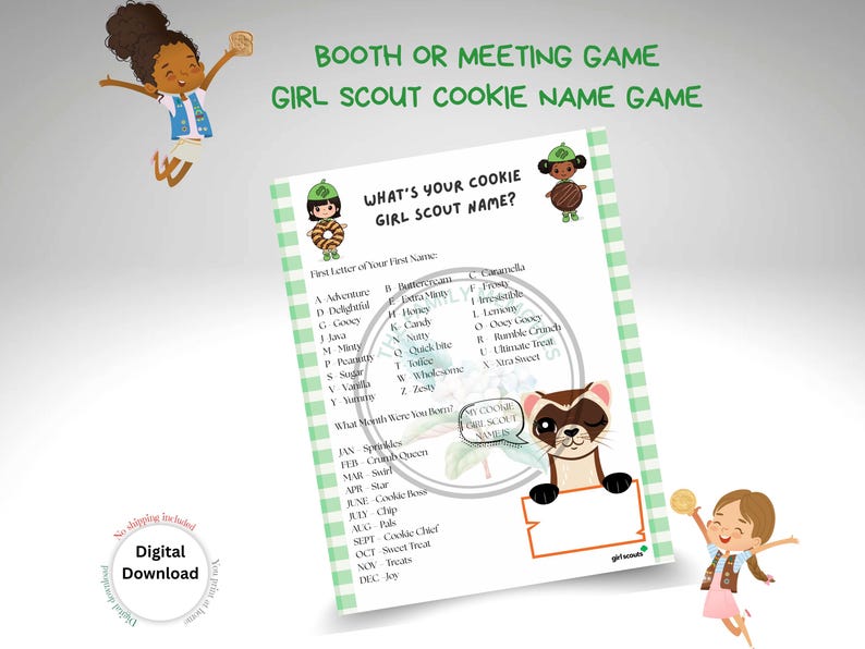 Girl Scout Cookie Name Game Booth Game (digital Download) - Girl Scout ...