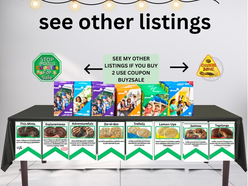 Editable Girl Scout Cookie Tag Template, QR Code, Booth Sales (digital ...