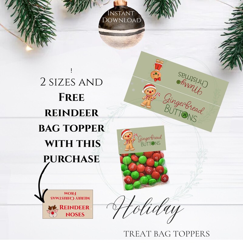 Gingerbread Buttons Bag Topper - Etsy