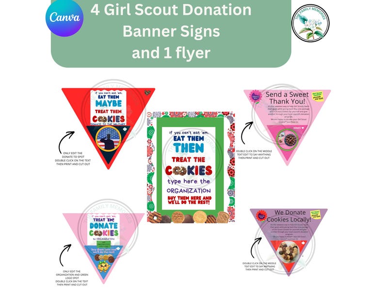 Girl Scout Cookie Donation Flyer: Editable Booth Banner (digital ...