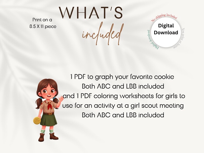 Girl Scout Cookie Coloring and Graphing Activity (ABC and LBB ...