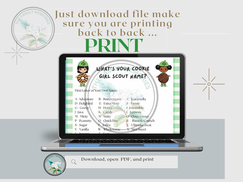 Girl Scout Cookie Name Game Booth Game (digital Download) - Girl Scout ...