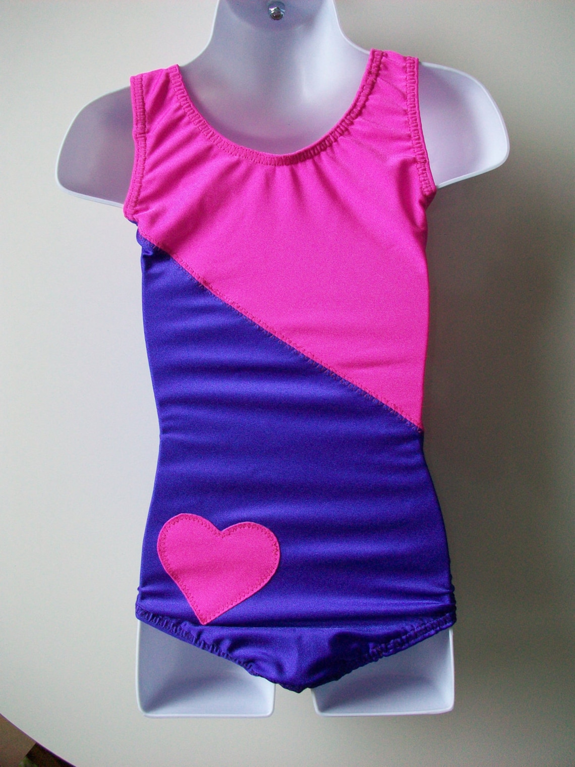 Gymnastics Leotard 2 Color Split With Heart Applique on - Etsy