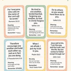 Christian Kids Bible Memory Verse Flashcards - Etsy