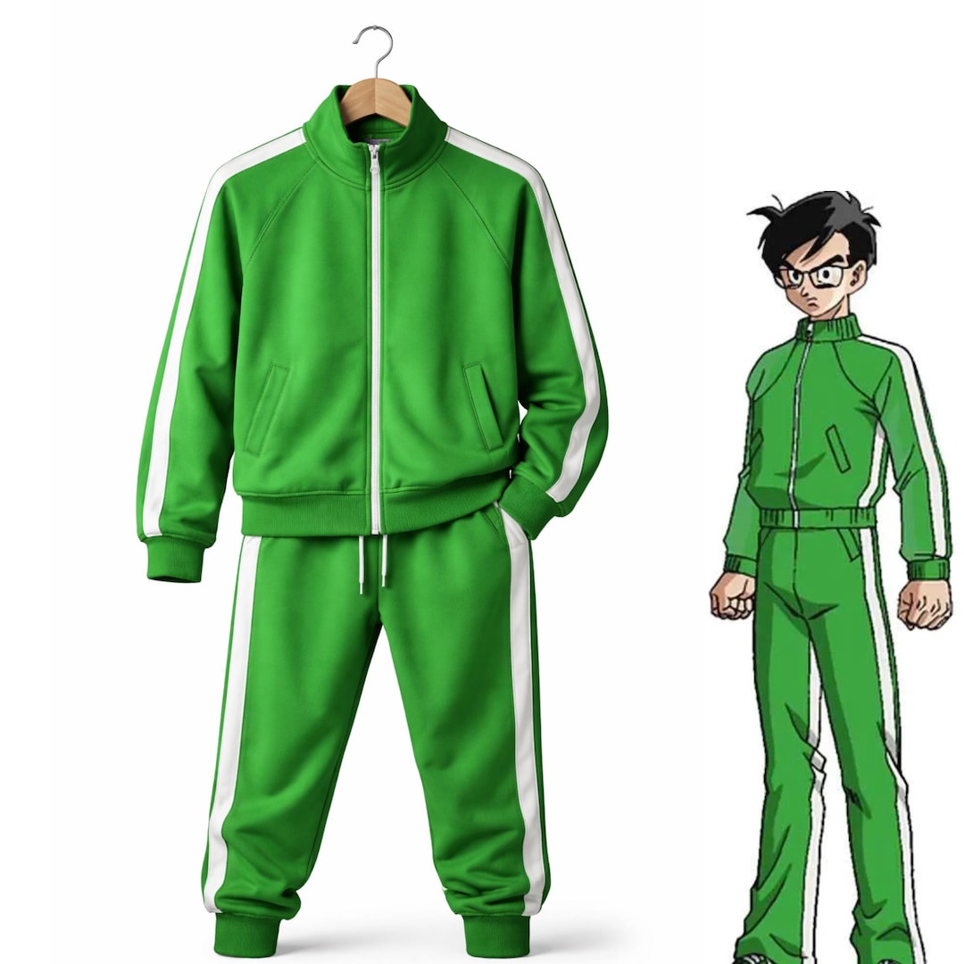 Gohan Green Tracksuit – Dragon Ball Z Anime Inspired Handmade Outfit ...