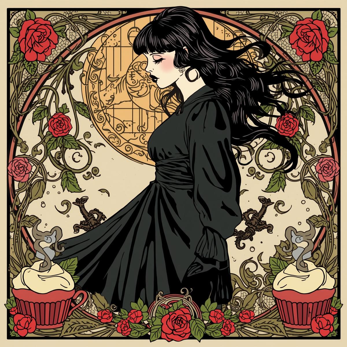 Goth Girlfriend-dark Gourmand With Lemon, Berry Chocolate Cake and ...