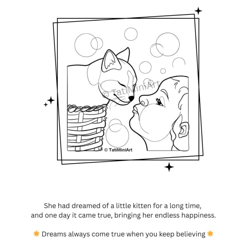 Digital Coloring Page: Dream; Printable PDF and JPG, English and ...