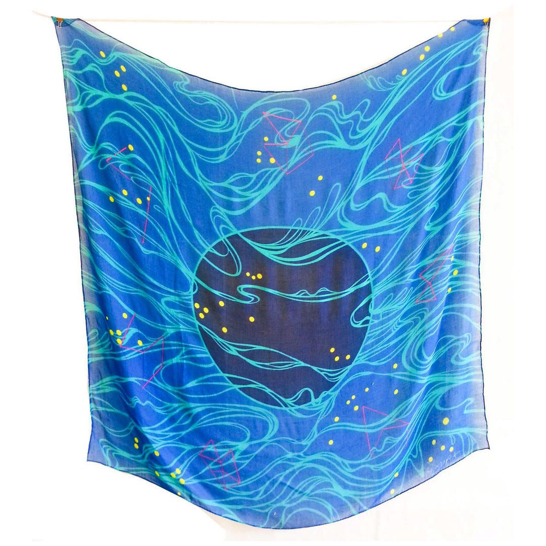 Tracing Memory Modal Cashmere Scarf (blue Haze) - Etsy