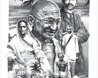 INSTANT DOWNLOAD Mahatma Gandhi Printable Art Poster. - Etsy