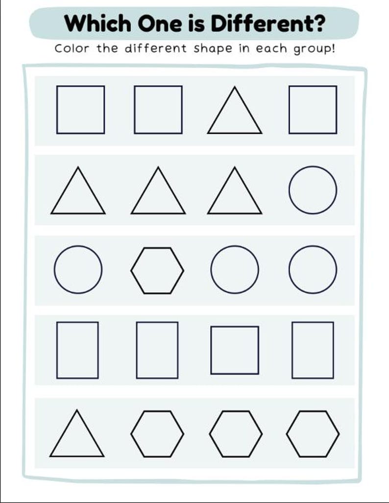 Shapes Worksheets | Flashcards, Draw Shapes, Count Sides, Color & Spot ...