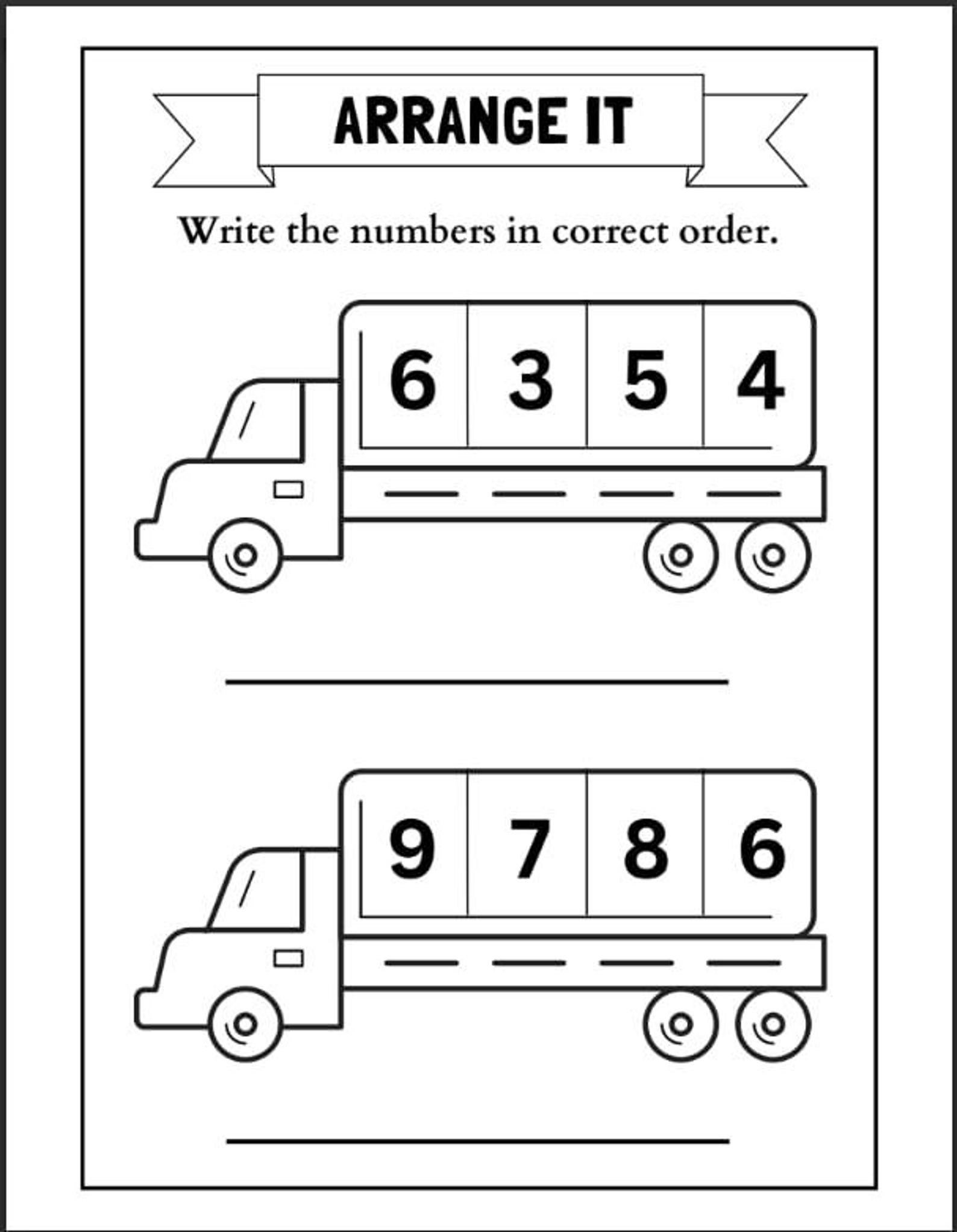 Math Worksheets | Addition, Subtraction, Arrange & Scramble Numbers - Etsy