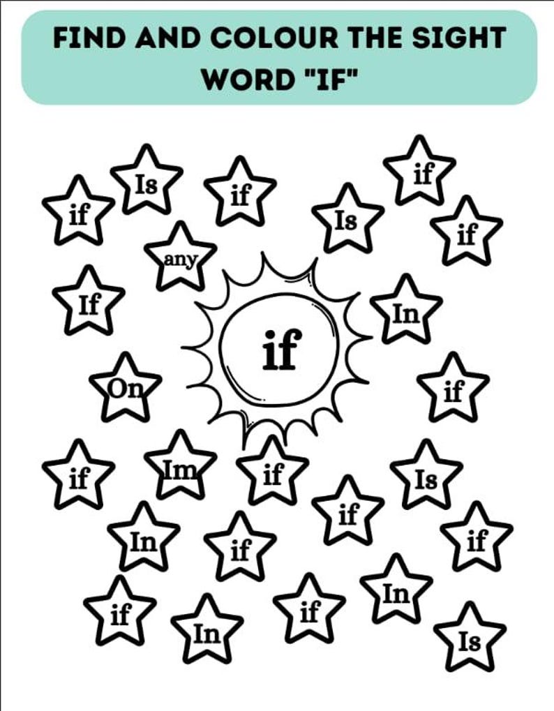 Sight Words Worksheets | Learn, Trace, Color & Practice Reading - Etsy