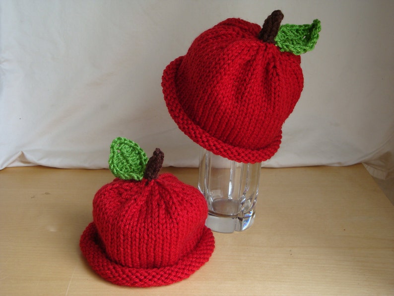 Red Apple Hat - Baby, Toddler and Child Size Beanie - Hand Knit Hat - Etsy