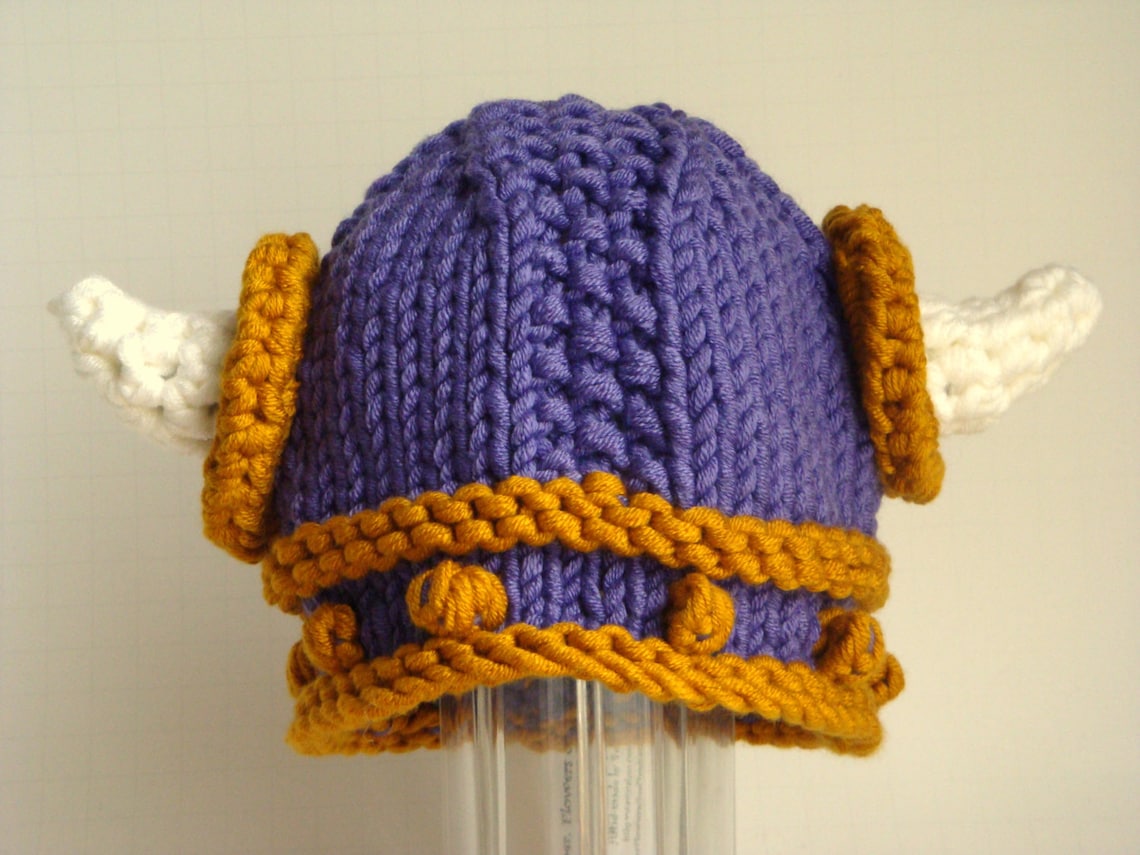 Viking Helmet Beanie Knit Viking Hat With Horns Gladiator - Etsy