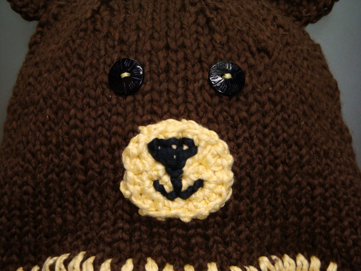 Brown Teddy Bear Hat With Earflaps and Braids - All Sizes Newborn Baby ...