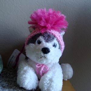 Pink Mohawk Dog Hat, Crochet Dog Beanie With Ear Holes, Hat for Small ...