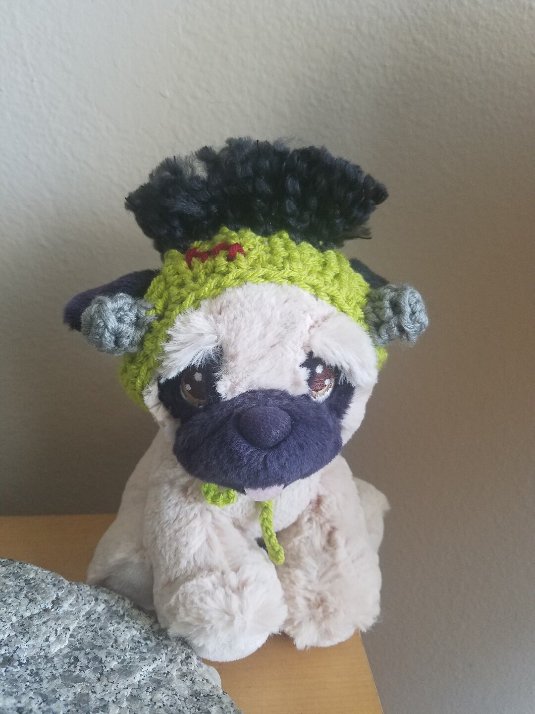 Frankenstein Dog Hat, Crochet Dog Beanie With Ear Holes, Hat for Small ...