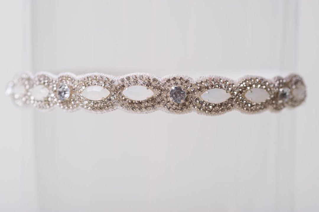The "hayley" Wedding Garter With Rhinestones and Moonstone Beading ...