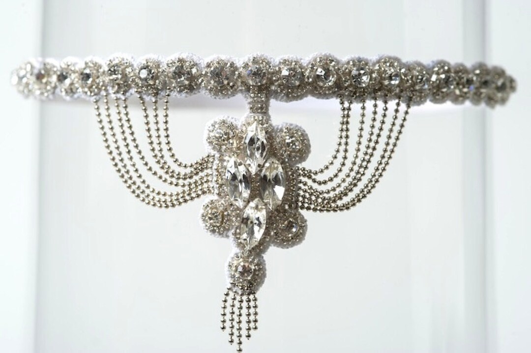 Wedding Garter Rhinestone Crystal Couture Bridal Garter "aurora" - Etsy