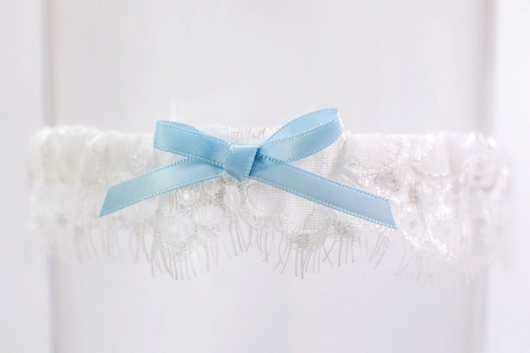 Delicate French Lace Toss Garter Delicate Lace Garter With Blue Bow ...