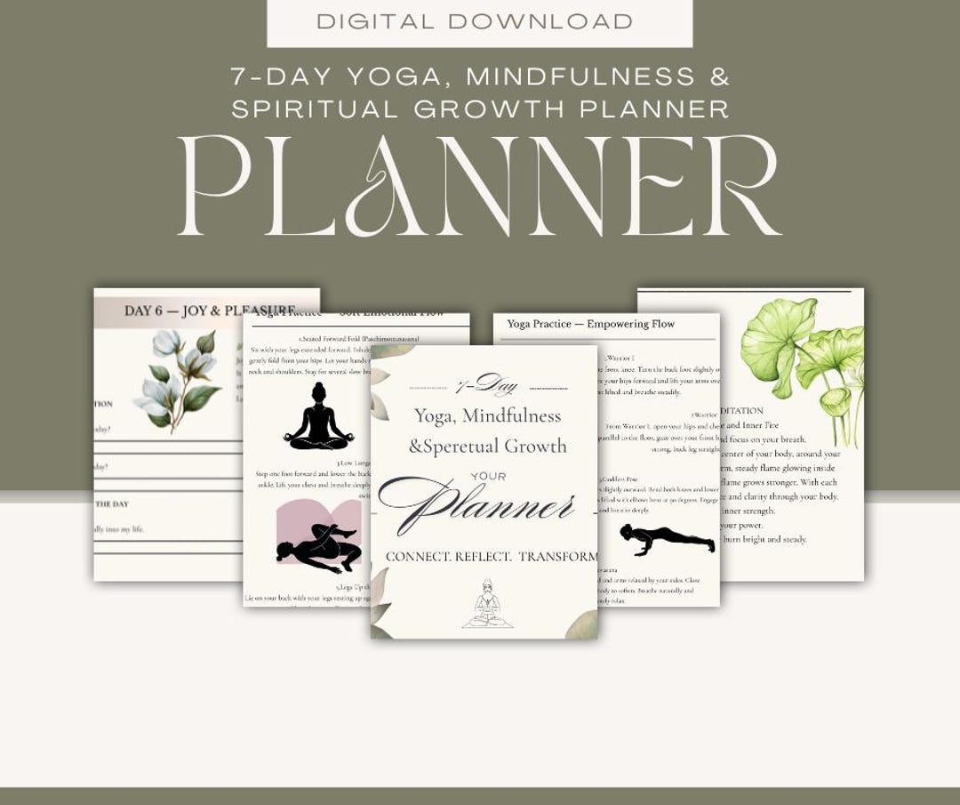 7 Day Mindfulness Journal PDF | Yoga Planner | Spiritual Growth ...