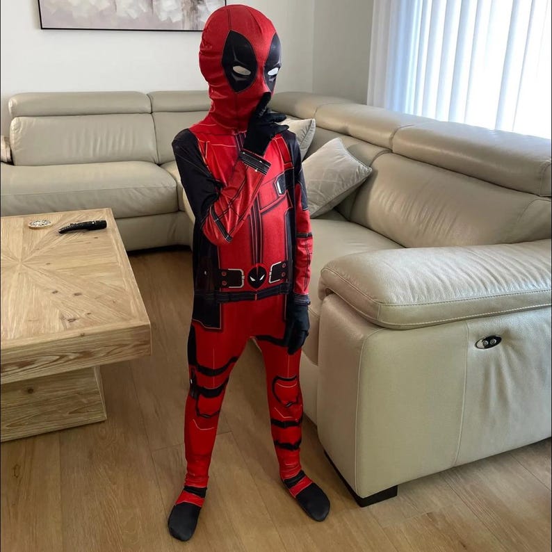 Kids Deadpool Costume - Superhero Jumpsuit Cosplay Outfit for Boys and ...