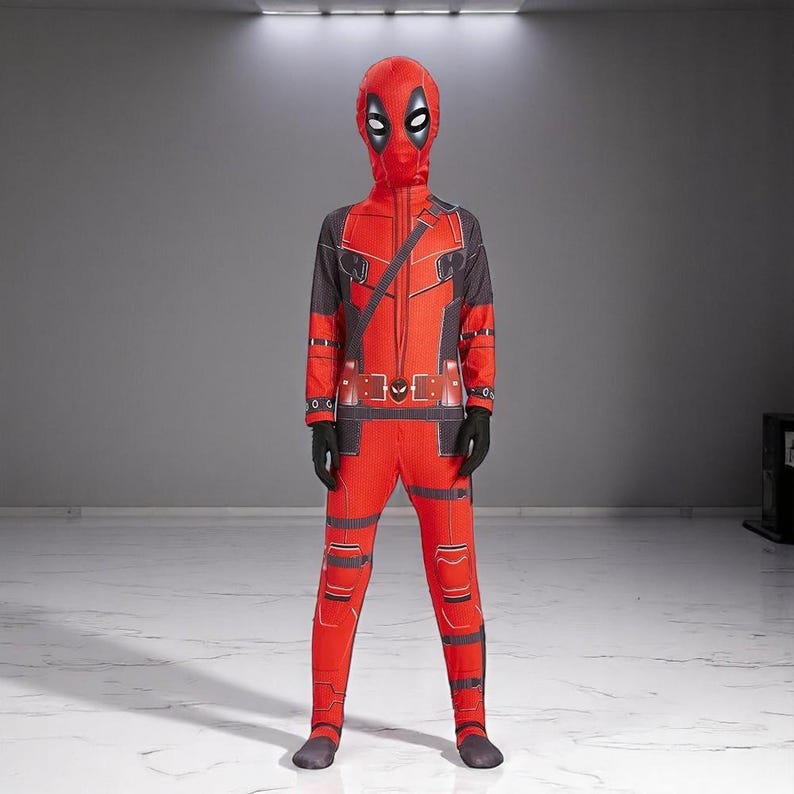 Kids Deadpool Costume - Superhero Jumpsuit Cosplay Outfit for Boys and ...