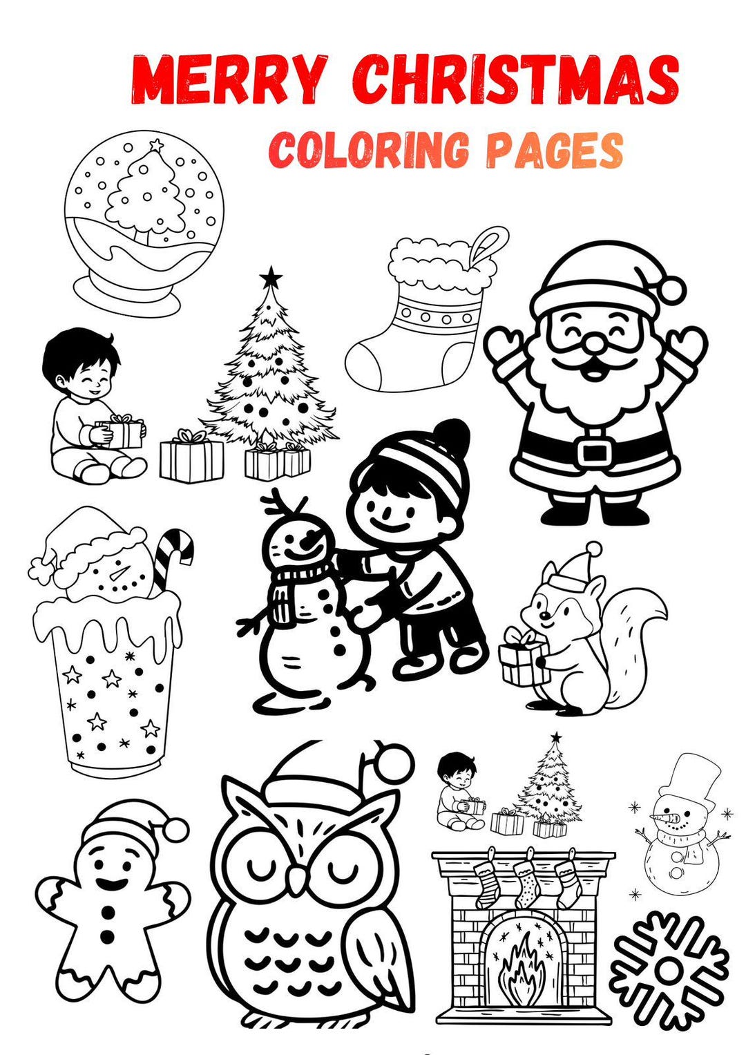Christmas Coloring Pack for Kids - Fun Holiday Activities - Etsy