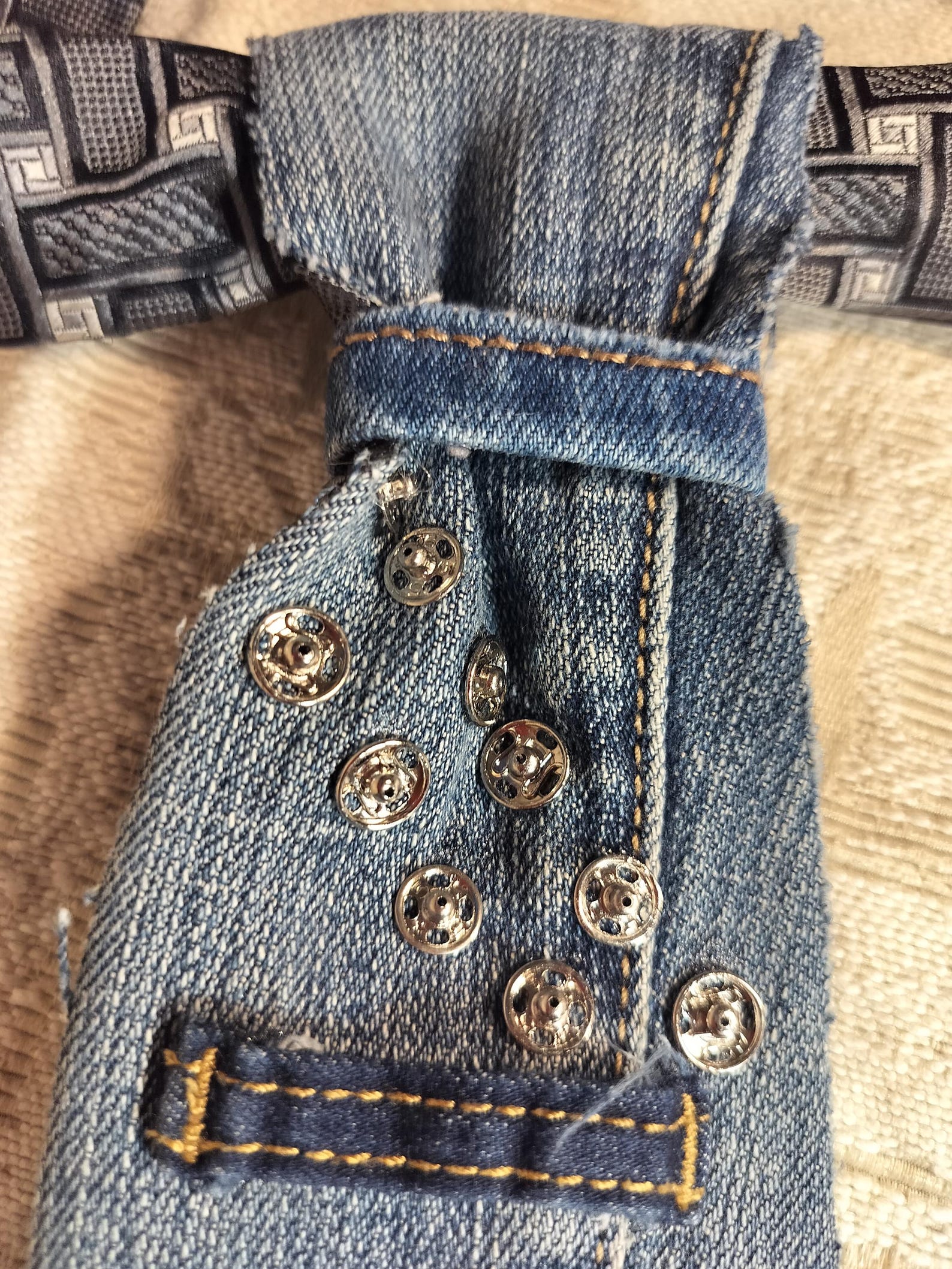 Upcycled Denim Necktie With Metal Snaps – Unisex Statement Accessory - Etsy