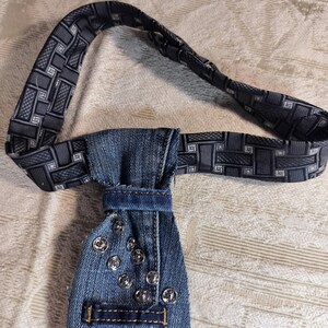 Upcycled Denim Necktie With Metal Snaps – Unisex Statement Accessory - Etsy