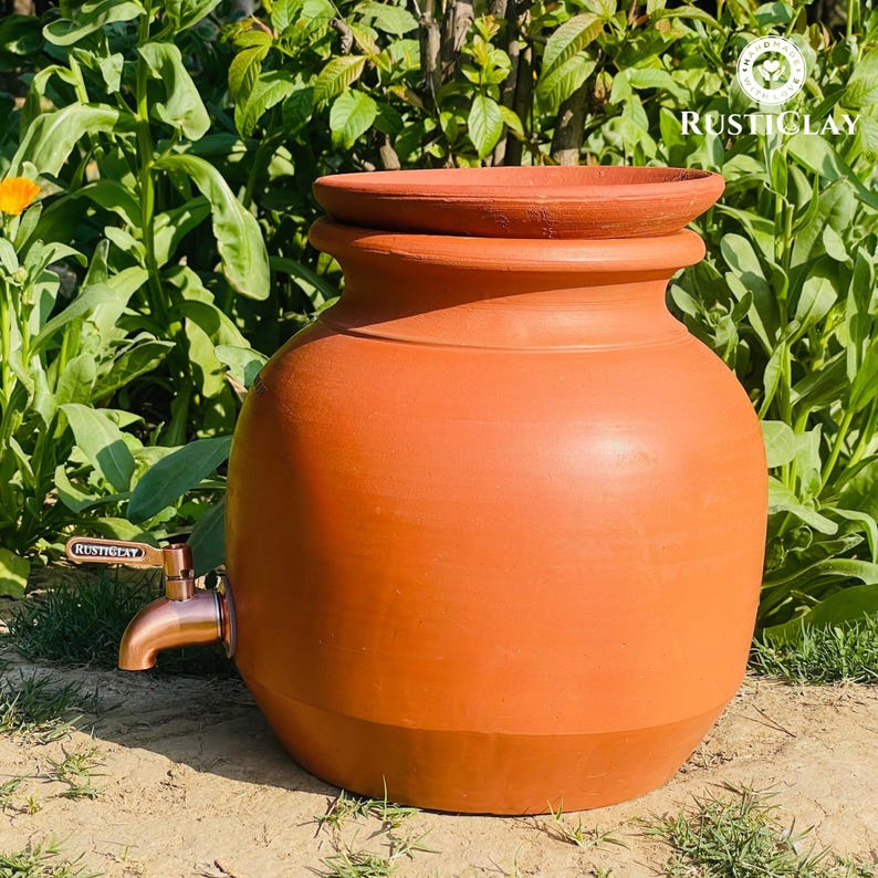 Handmade Terracotta Water Pot, 5L Clay Matka With Tap - Etsy