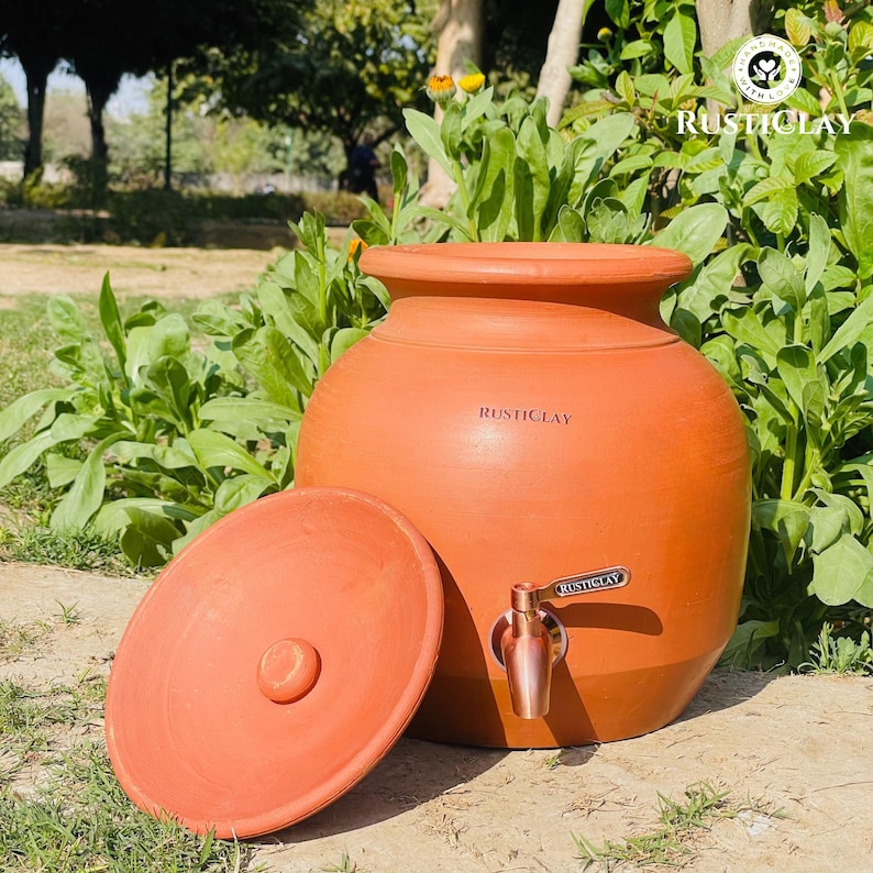 Handmade Terracotta Water Pot, 5L Clay Matka With Tap - Etsy