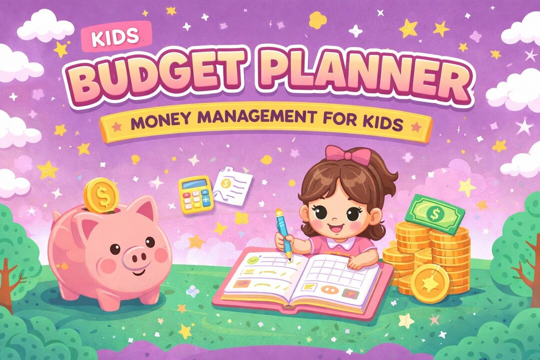 Kids Budget Planner for Girls | Printable Allowance Tracker | Money ...