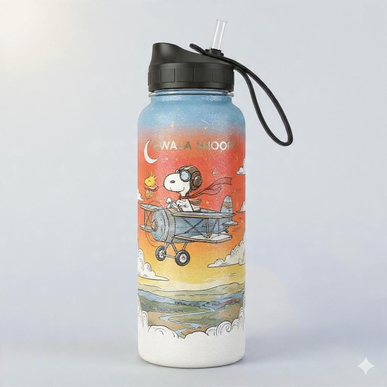 Snoopy Owala Water Bottle Wrap | Pilot Snoopy Aesthetic Design | Cute ...