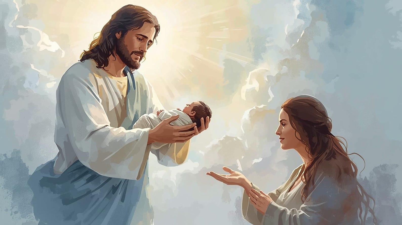 Jesus Christ Handing a Mother a Baby - Etsy