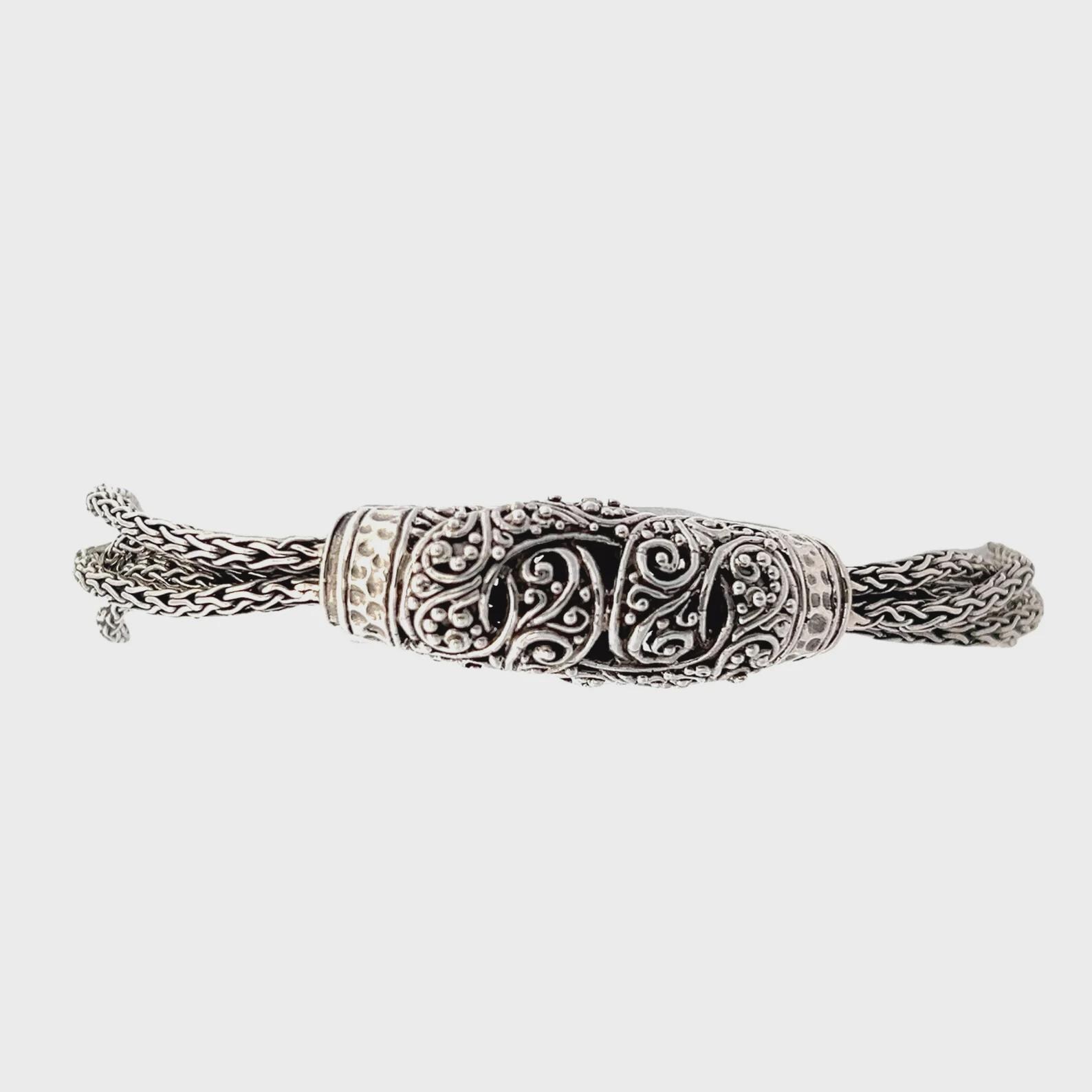 Sarda Janyl Adair Bali Sterling Silver Scroll Station Spiga Wheat Chain ...