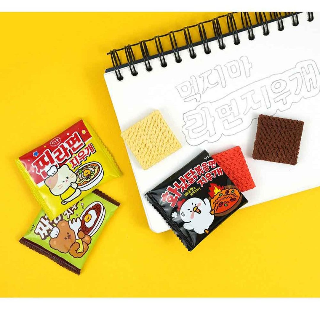 Korean Ramen Eraser Set, Miniature Food Erasers, Kawaii Korean ...