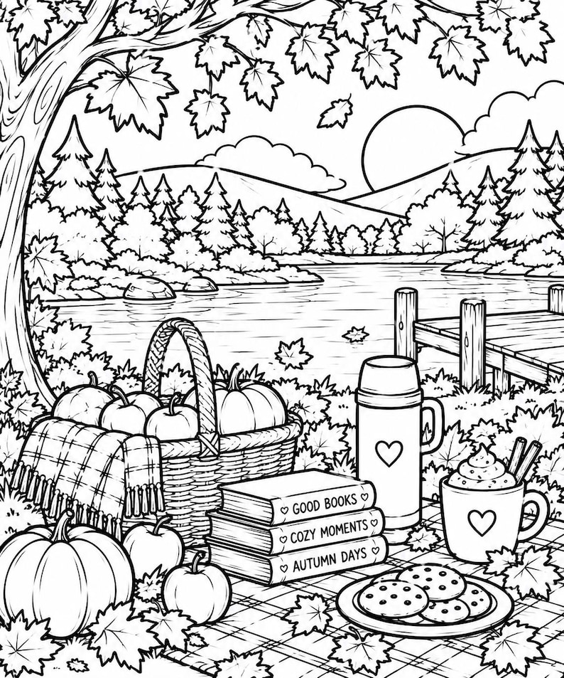 Fall Coloring Book for Kids | 15 Autumn Pages (digital PDF) - Etsy