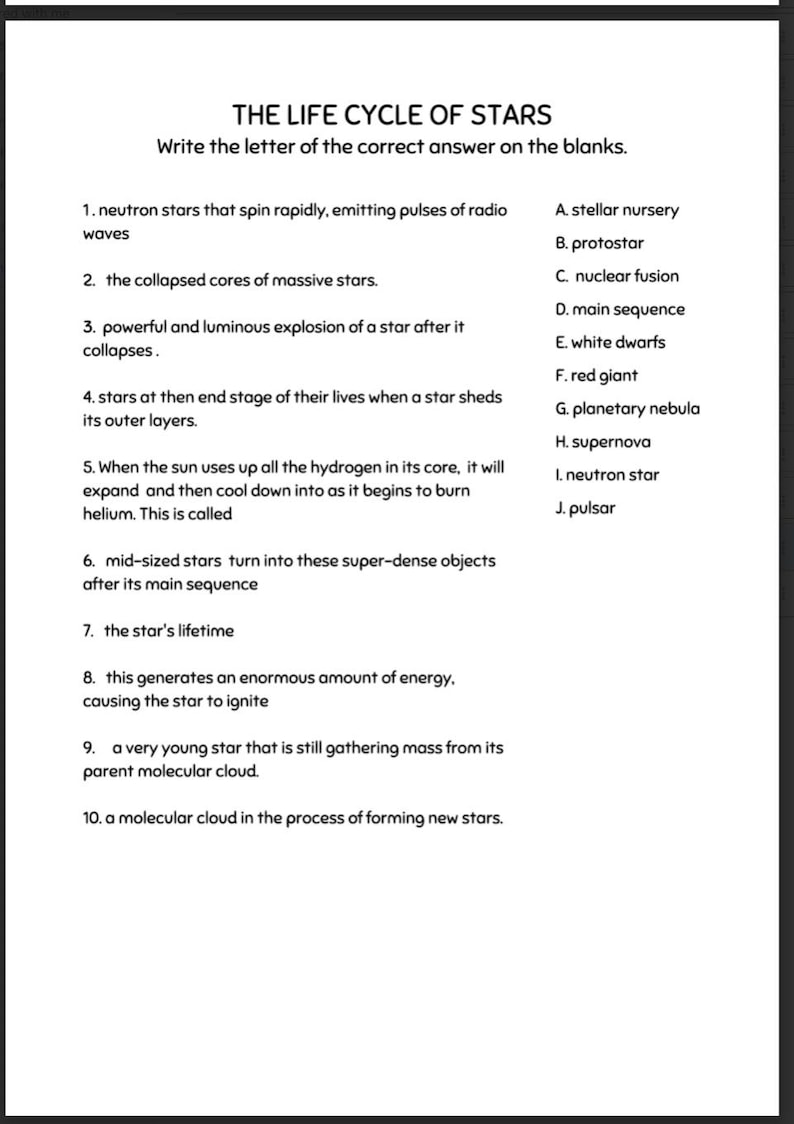 Grade 6 Space Science Unit Worksheets | Earth, Moon & Solar System | 15 ...