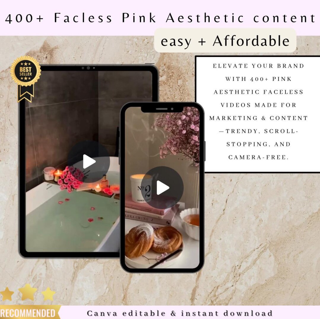 Pink Faceless Videos | Social Media Content Bundle (digital Download - Etsy