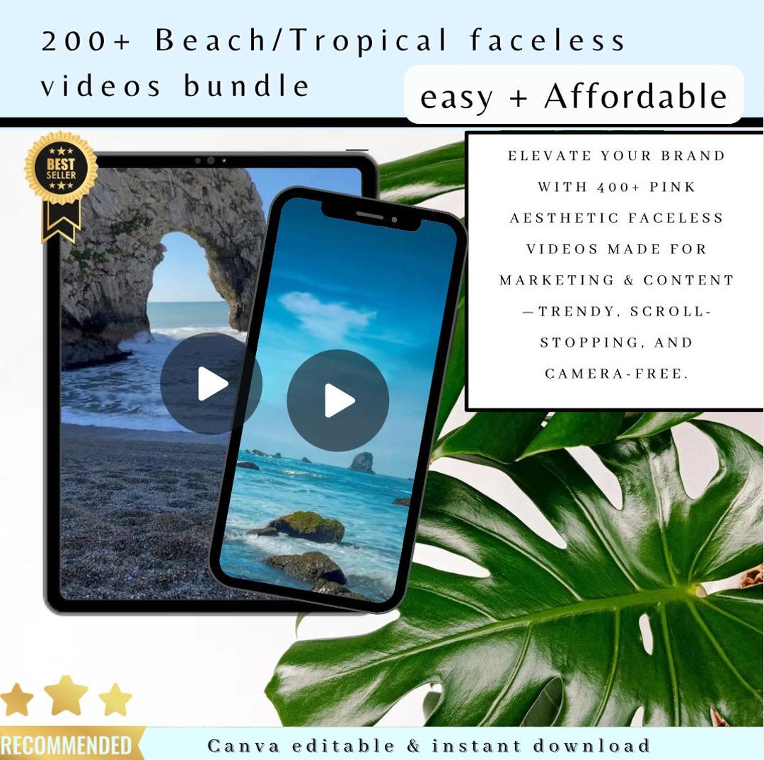 Tropical Beach Faceless Video Reels | Social Media B-roll (digital ...